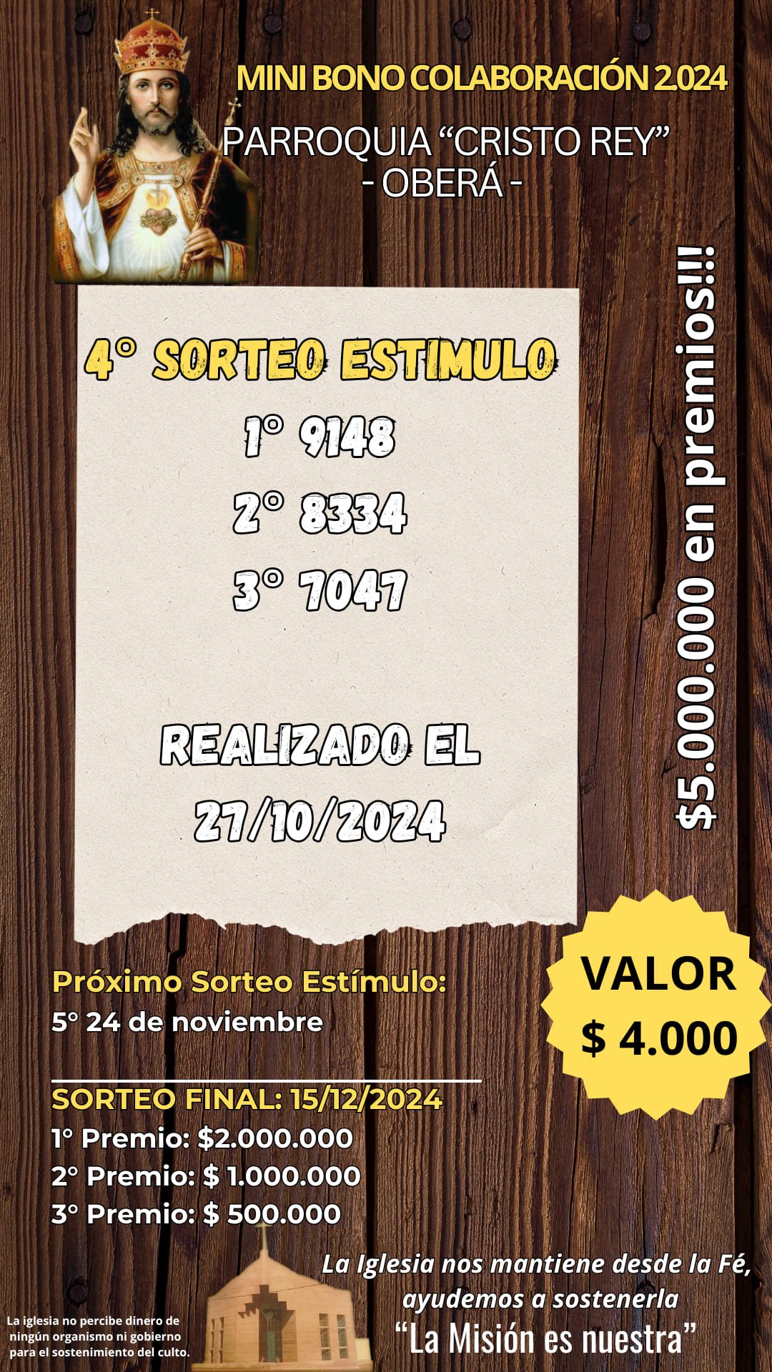 Cuarto sorteo estímulo del "Mini Bono Colaboración 2024" en la ...