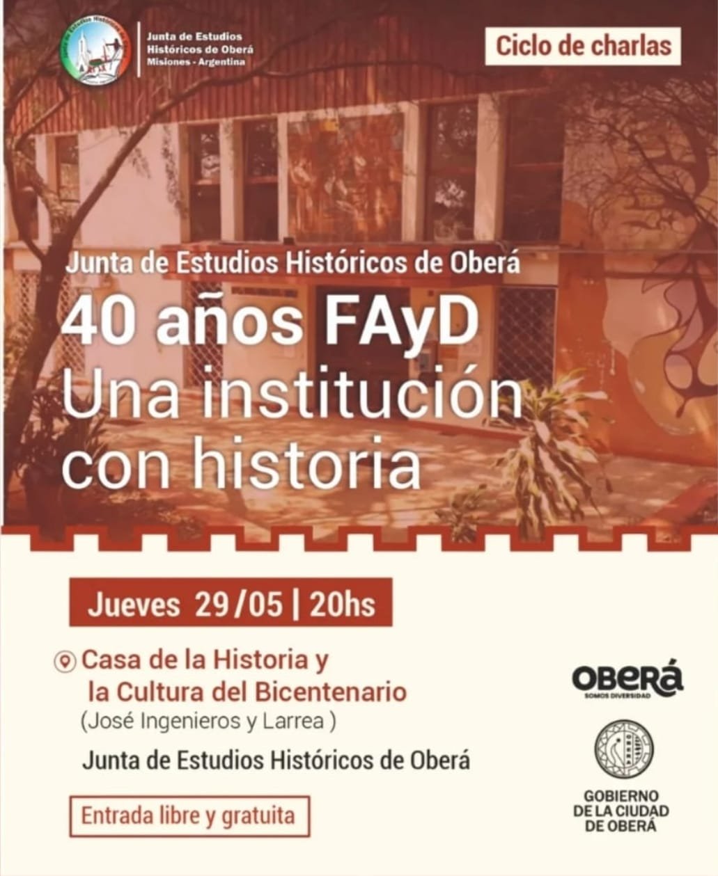 Charla con historia: 40 años de la FAyD en la Casa del Bicentenario ...
